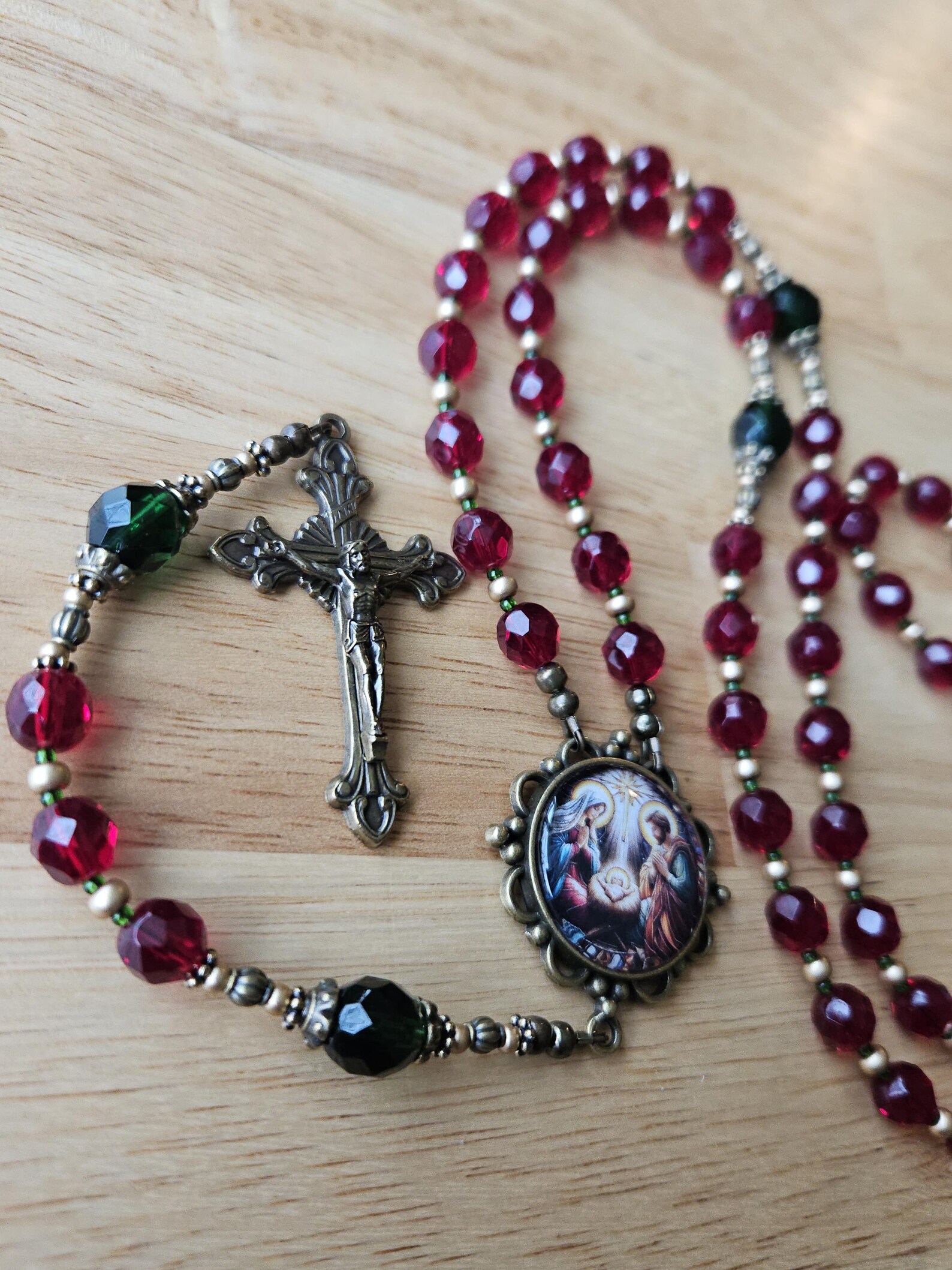 Holy Family Nativity Rosary (limited Christmas Edition) - Ruby Red ...