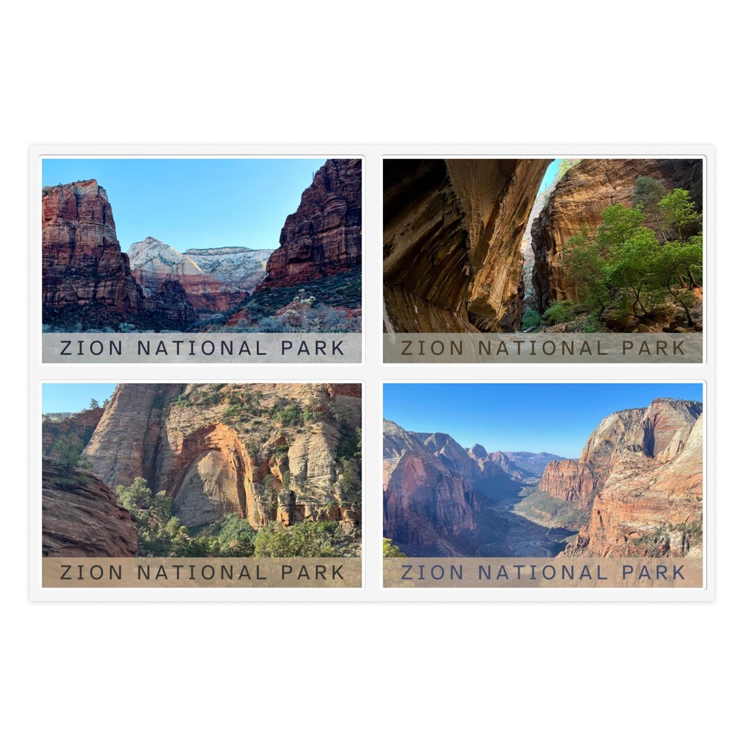 Zion National Parks Sticker Sheets, Utah Stickers, Travel Scrapbooking ...