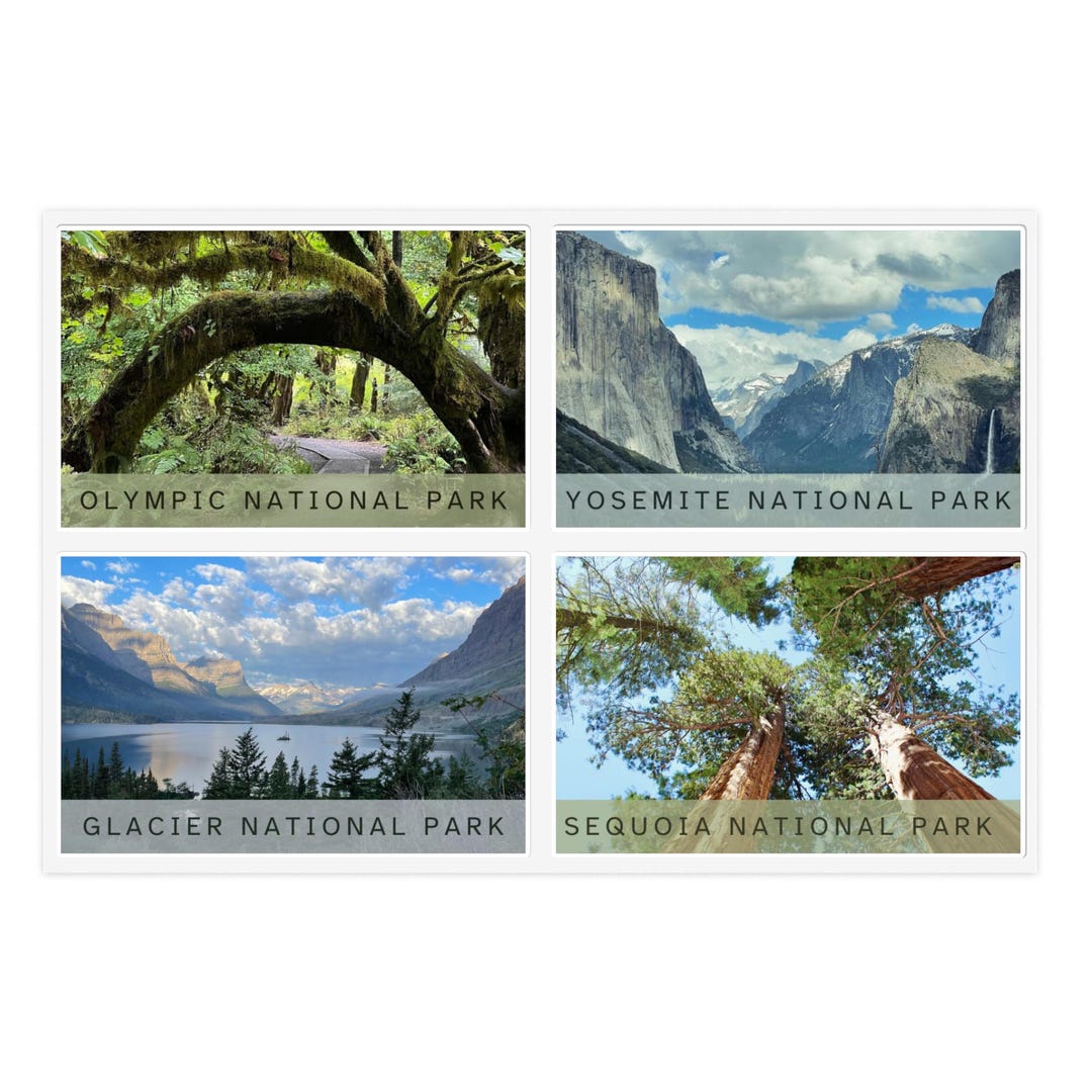 National Parks Sticker Sheets, Travel Scrapbooking Decor, Outdoor ...