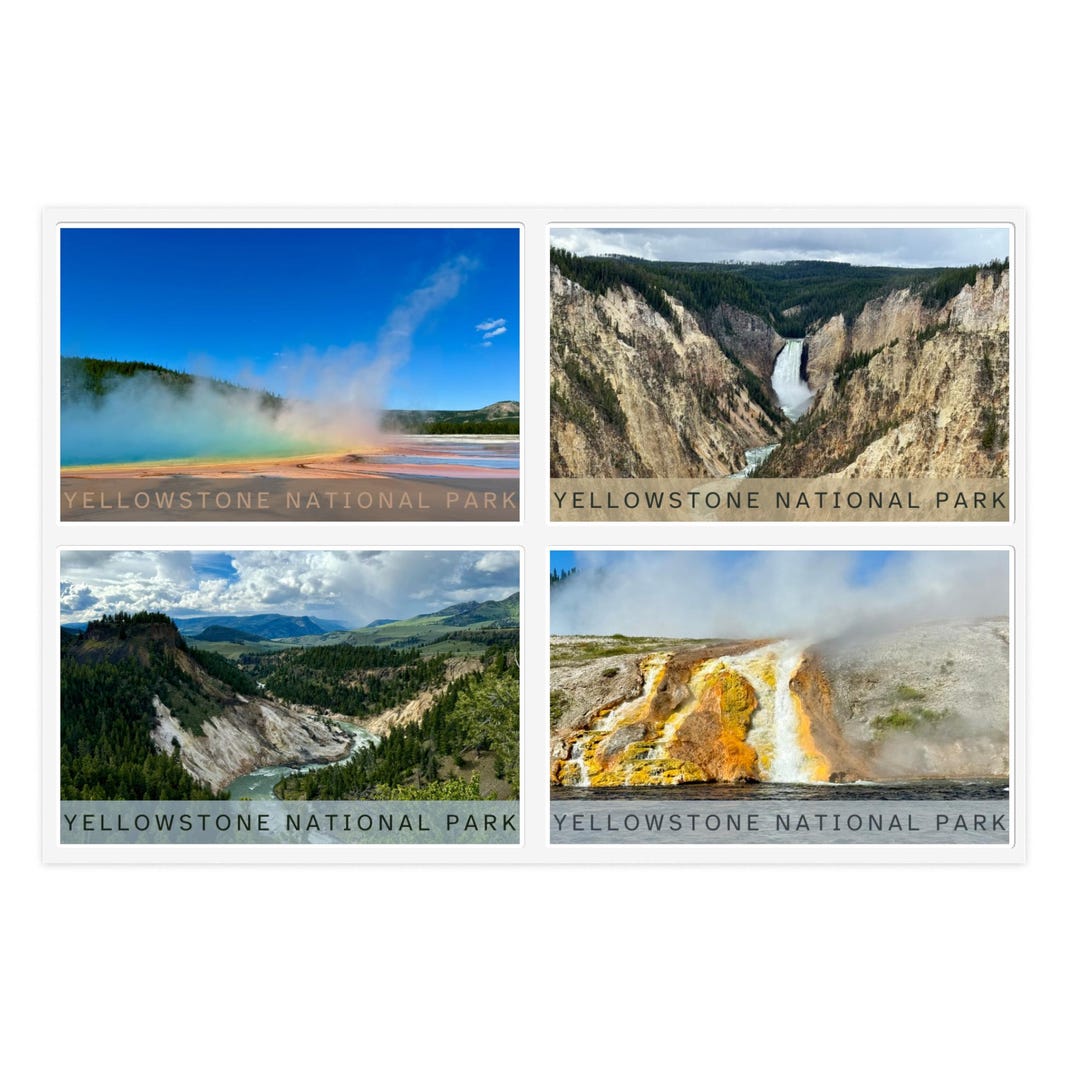 Yellowstone National Parks Sticker Sheets, Travel Scrapbooking Decor ...