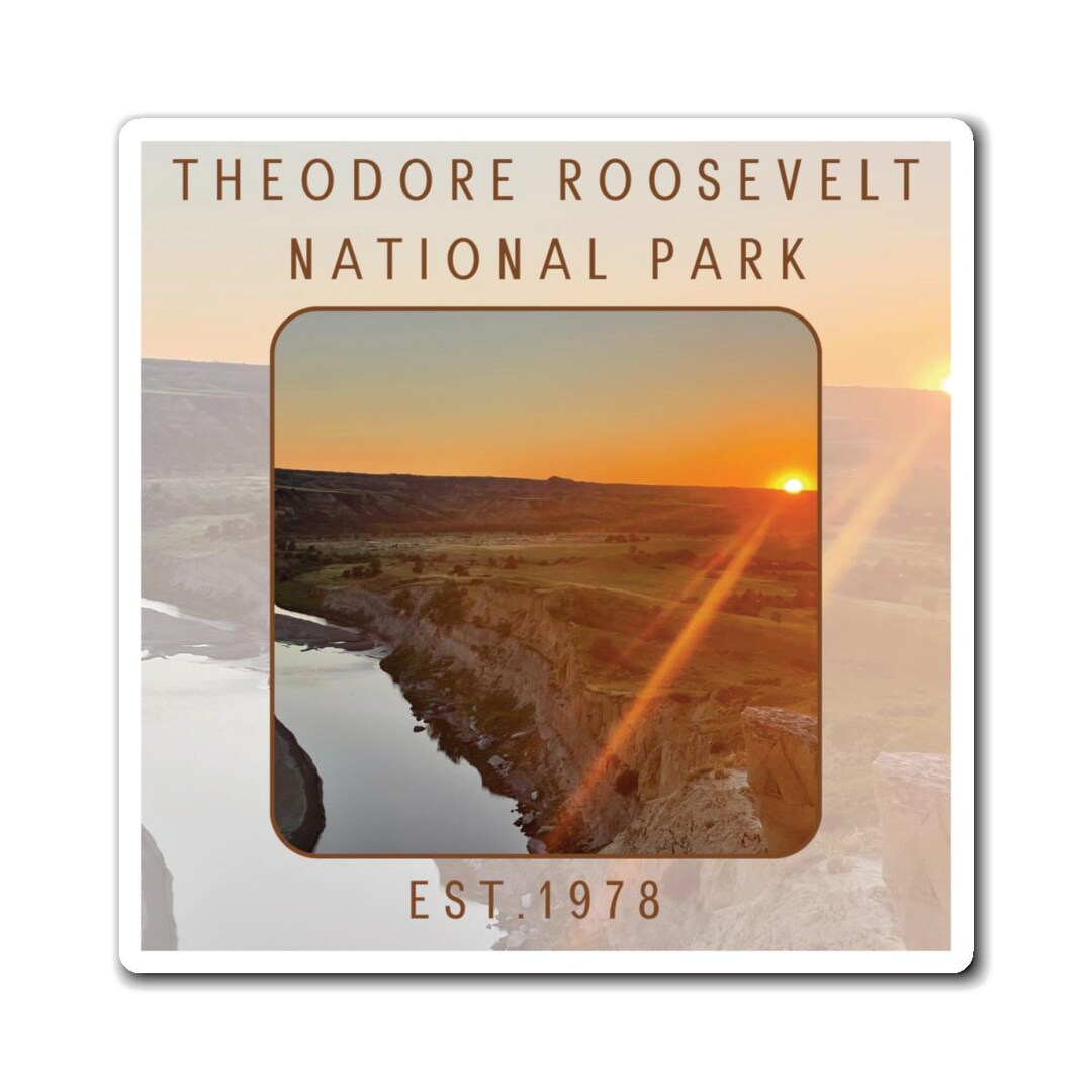 Sunset Magnet - Theodore Roosevelt National Park Fridge Magnet, Nature ...