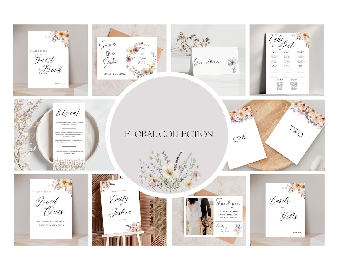 Digital Wedding Sign Bundle Digital Welcome Signage Save the Date ...