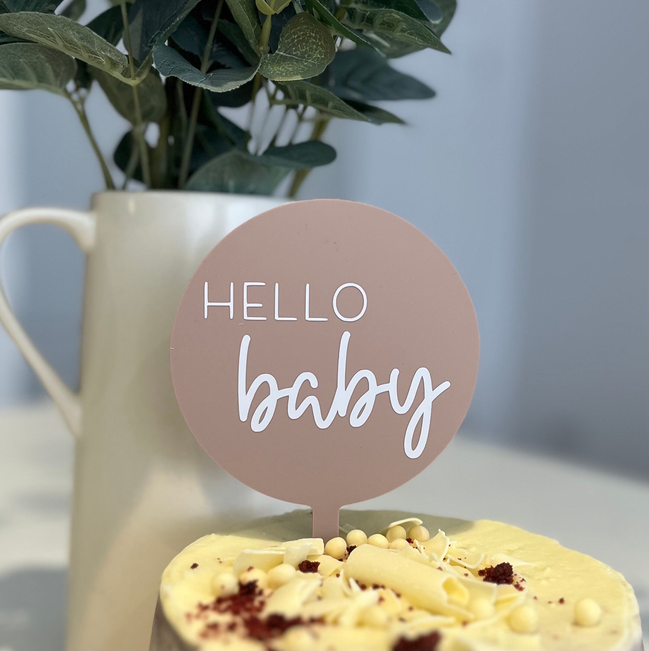 Hello Baby Cake Topper Baby Shower Matte Acrylic Cake Topper - Etsy UK