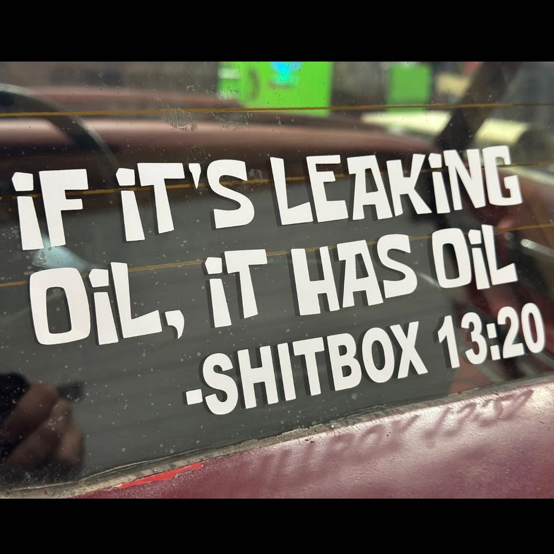 Funny Mechanic Car Decal – If It’s Leaking Oil, It Has Oil' Vinyl ...