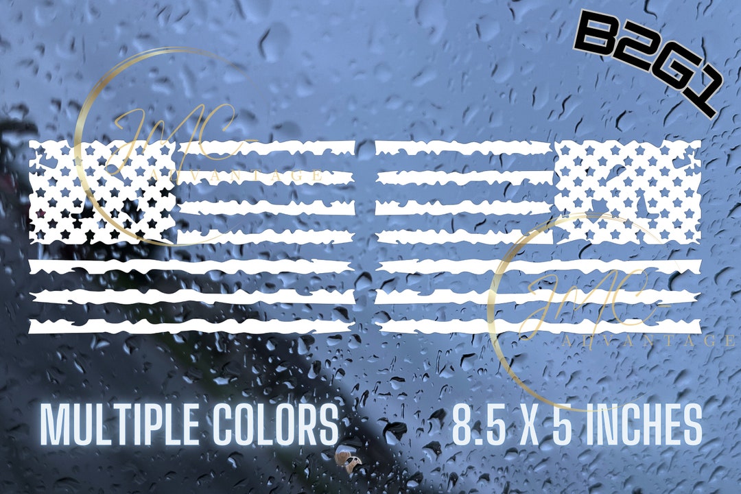 Left/right Facing Distressed American Flags Set Die Cut Vinyl Decals 2A ...