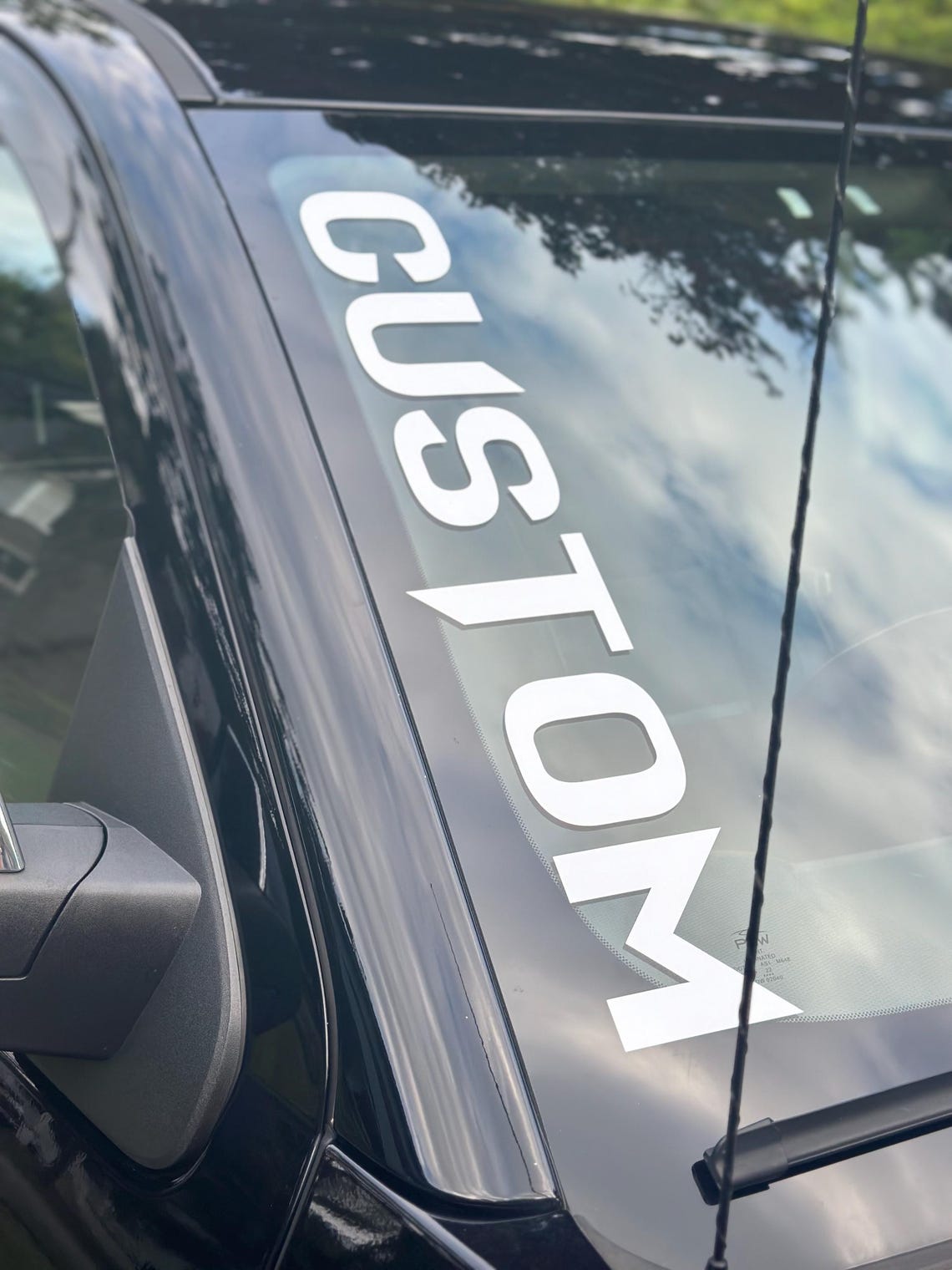 Custom Side Windshield Banner 23 Inch Die Cut Vinyl Decal Ford Dodge ...