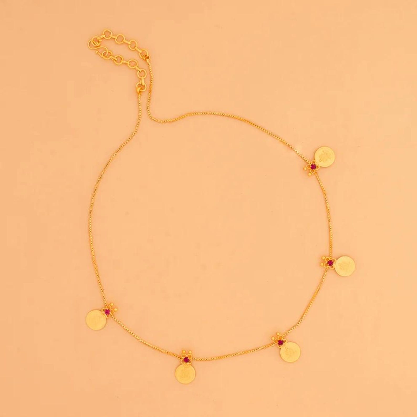 Kerala Invisible Kasu Mala, Traditional Short Coin Necklace, South ...