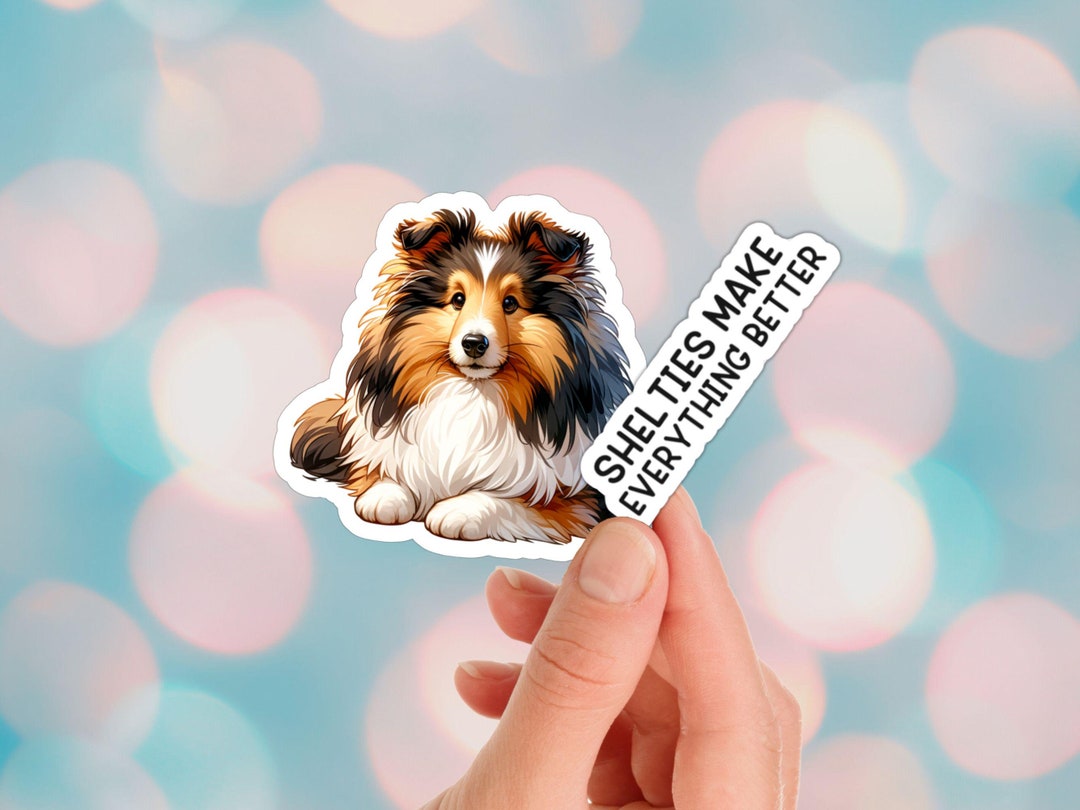 Sheltie Stickers, Water Resistant Vinyl Decals, Water Bottle Cute ...