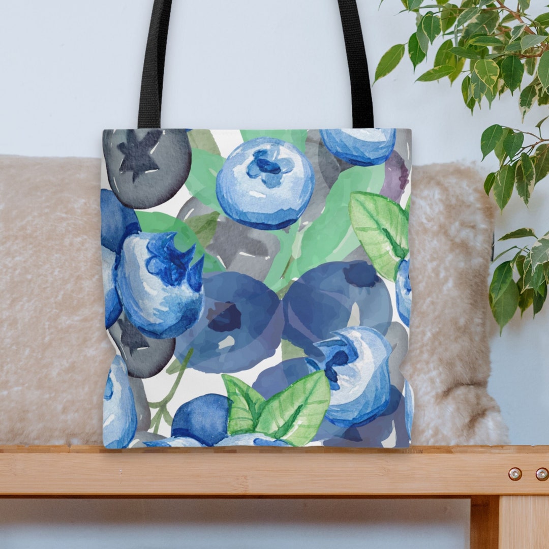 Blueberry Canvas Tote Bag Canvas Blueberries Tote for Mom Gift for ...