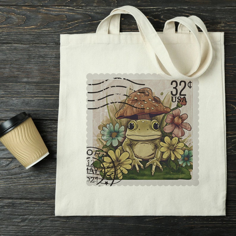 Frog Tote Bag Canvas Frog Lover Shoulder Bag Cute Frog - Etsy