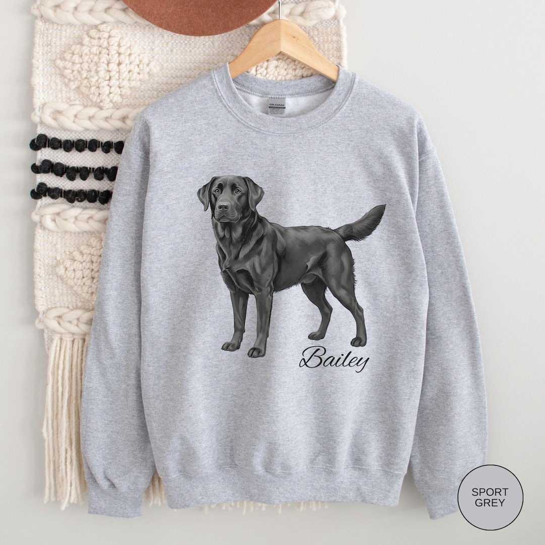 Black Labrador Retriever Sweatshirt Personalized With Name - Custom Pet ...