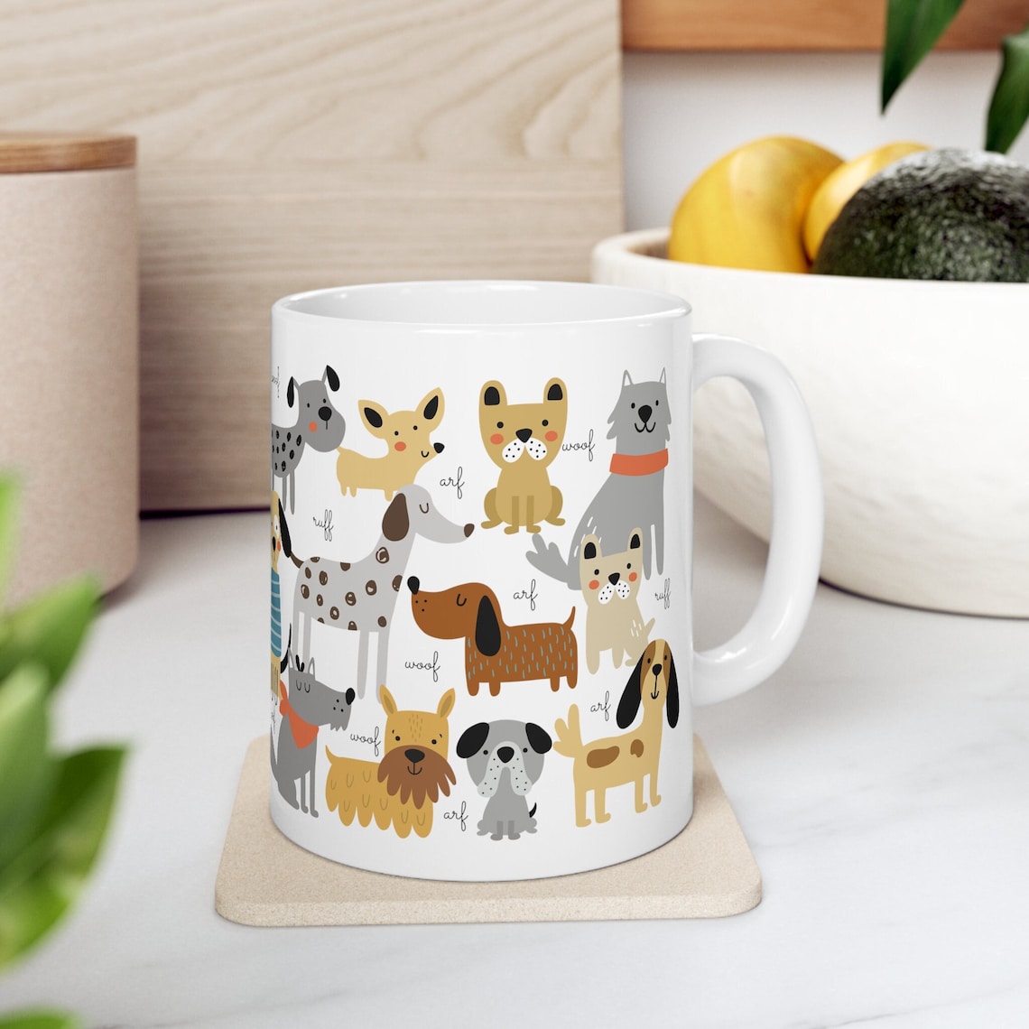 Cute Dog Cartoon Mug Dog Lover Coffee Cup Cute Dog-design Gift for Pet ...