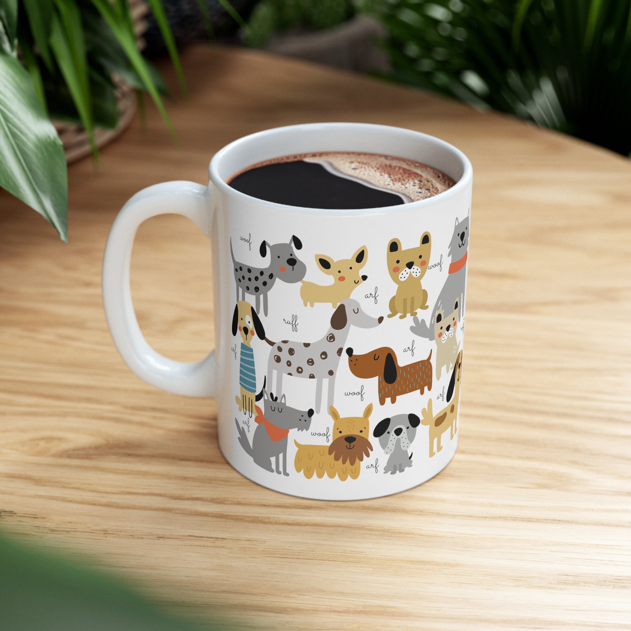 Cute Dog Cartoon Mug Dog Lover Coffee Cup Cute Dog-design Gift for Pet ...