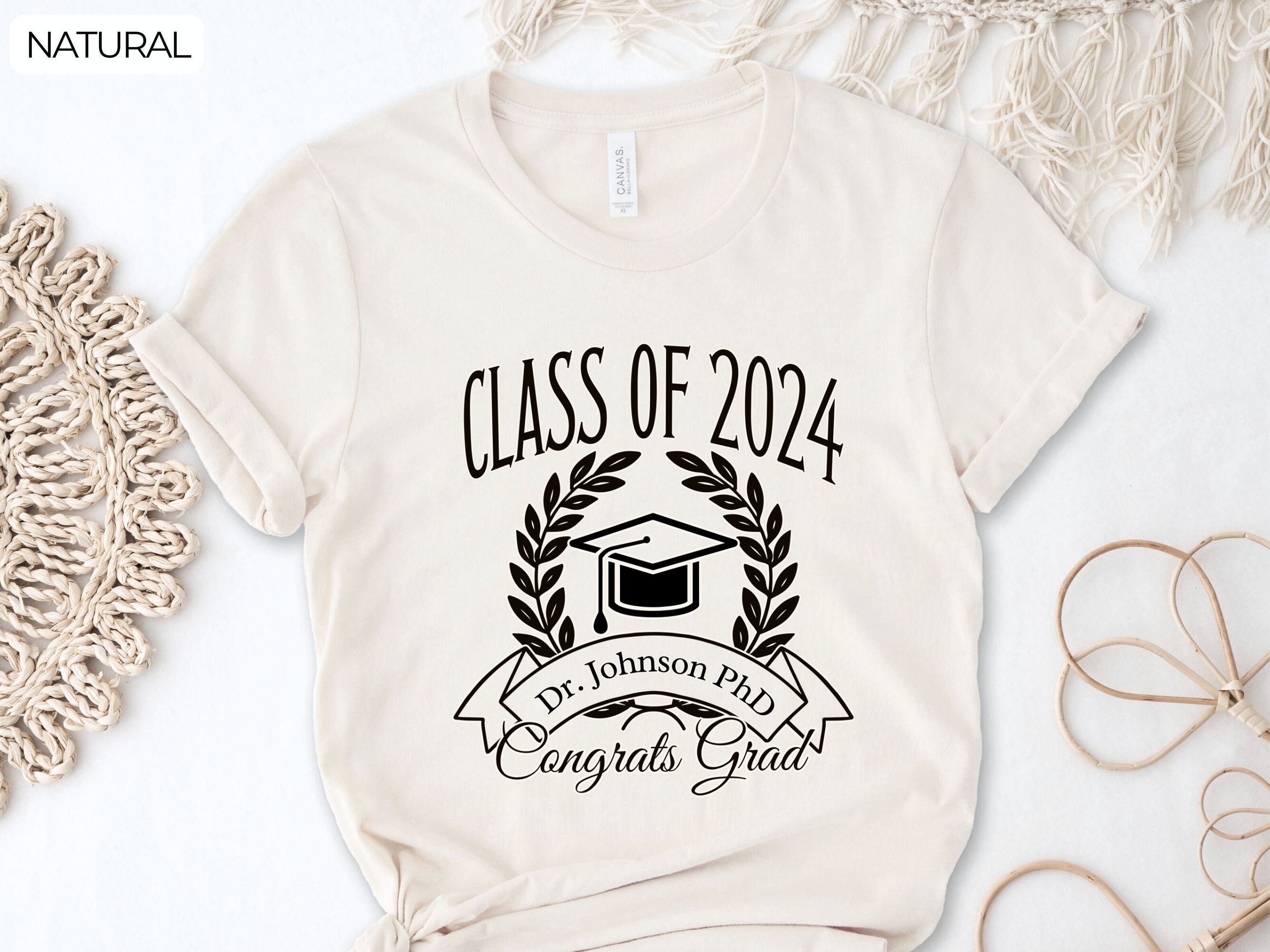 Class of 2024 Phd Graduation Gift Matching Family of Graduate Tshirts ...