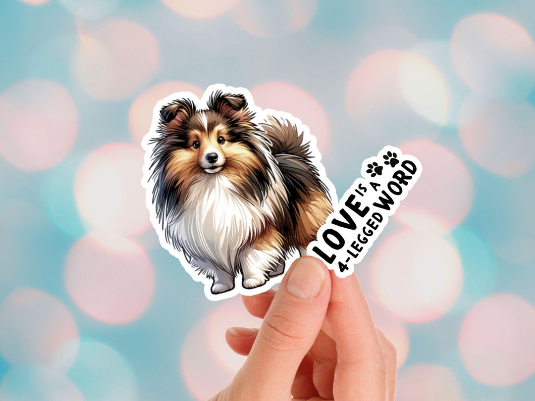 Sheltie Stickers, Water Resistant Vinyl Decals, Water Bottle Cute ...