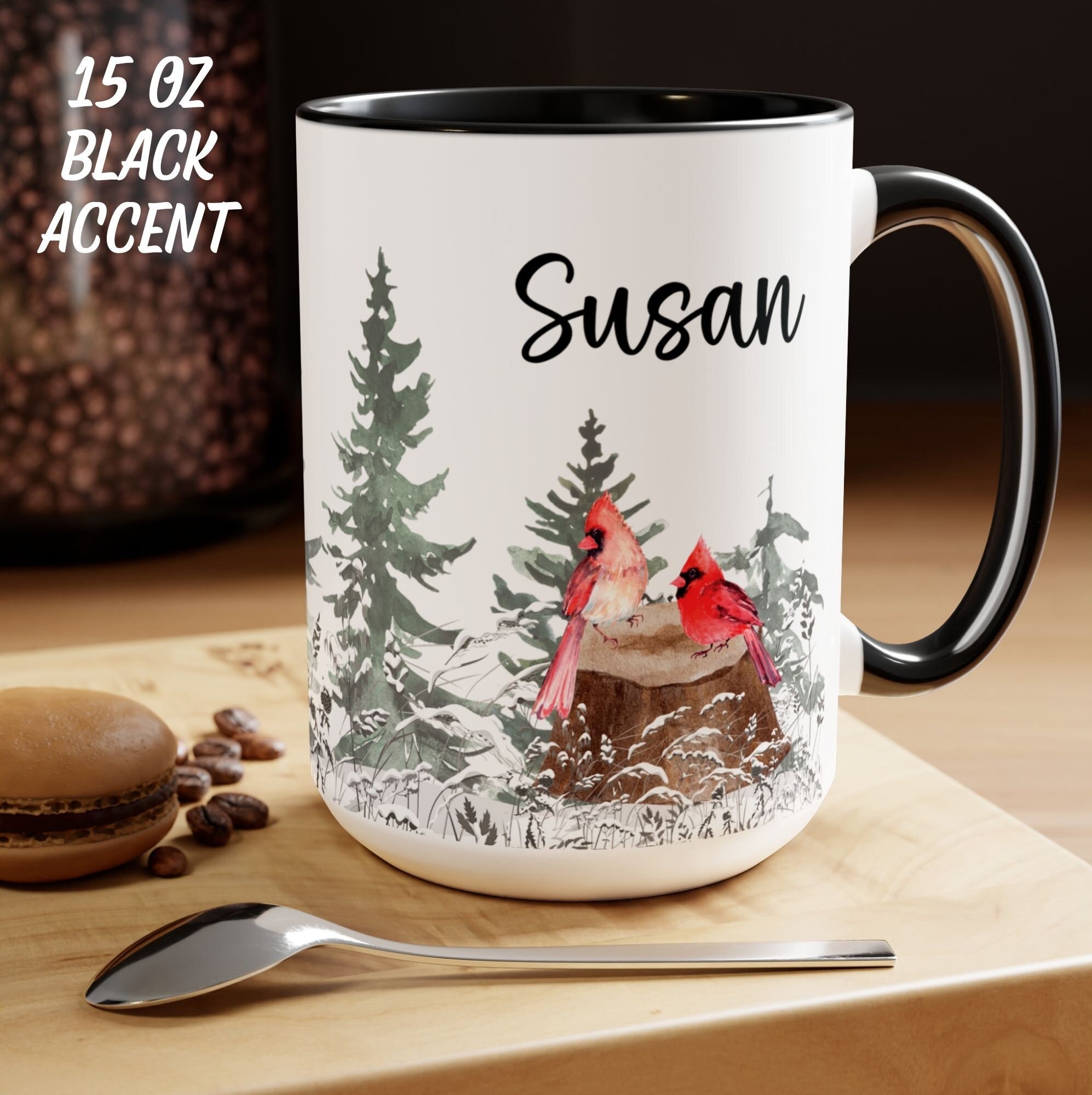 Bird Cardinal Mug Custom Name Gift Personalized Coffee Mug Tree Bird ...