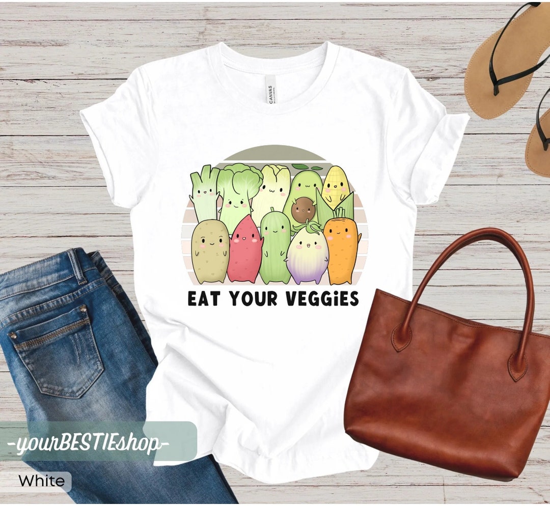 Eat Your Veggies Vegetable Shirt Kawaii Vegetarian Tshirt Cute - Etsy