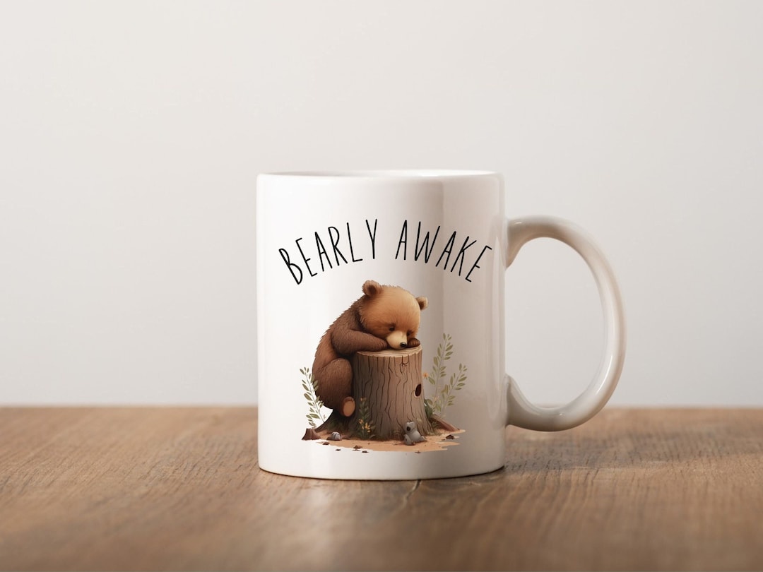 Cute Bear Mug Bearly Awake Mama Bear Mugs for Her Working From Home ...