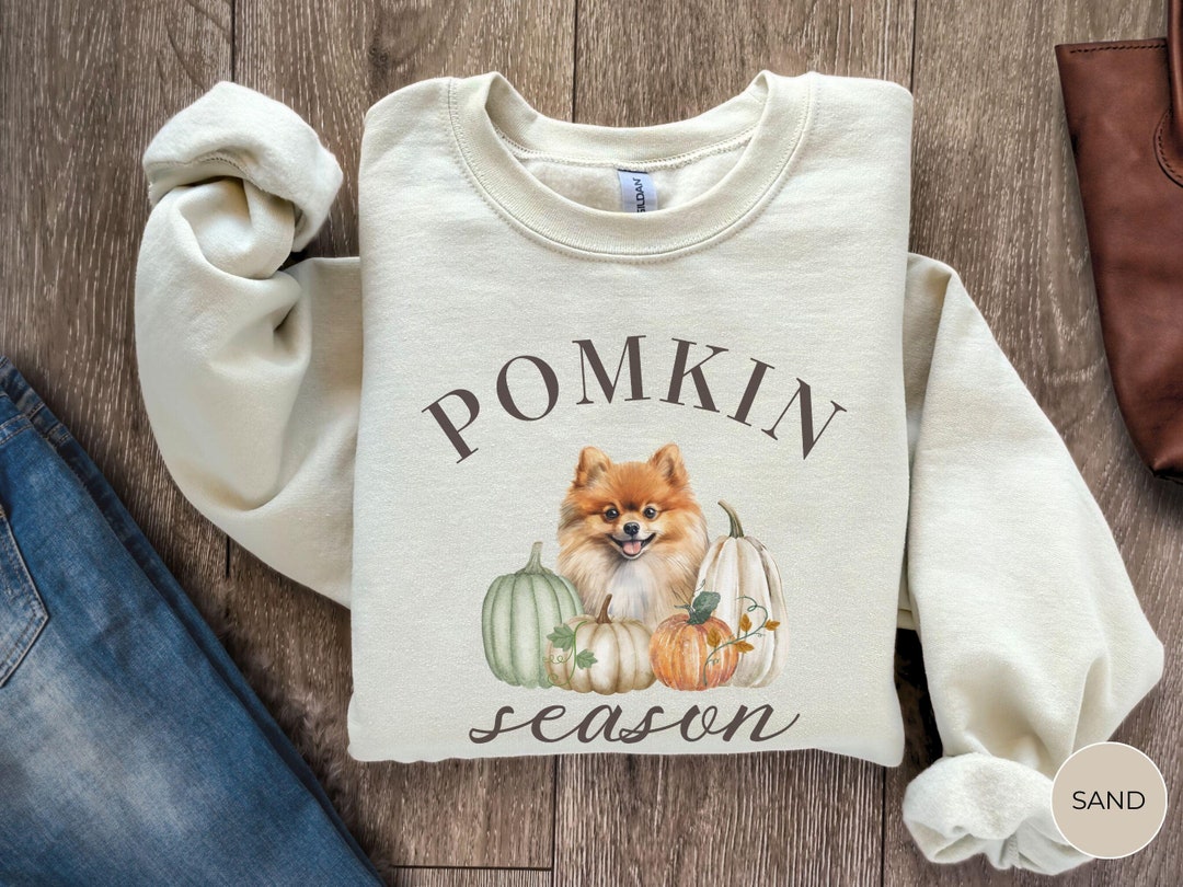 Pomeranian Pumpkin Season Sweatshirt Dog Lover Gift Cute Pomeranian ...