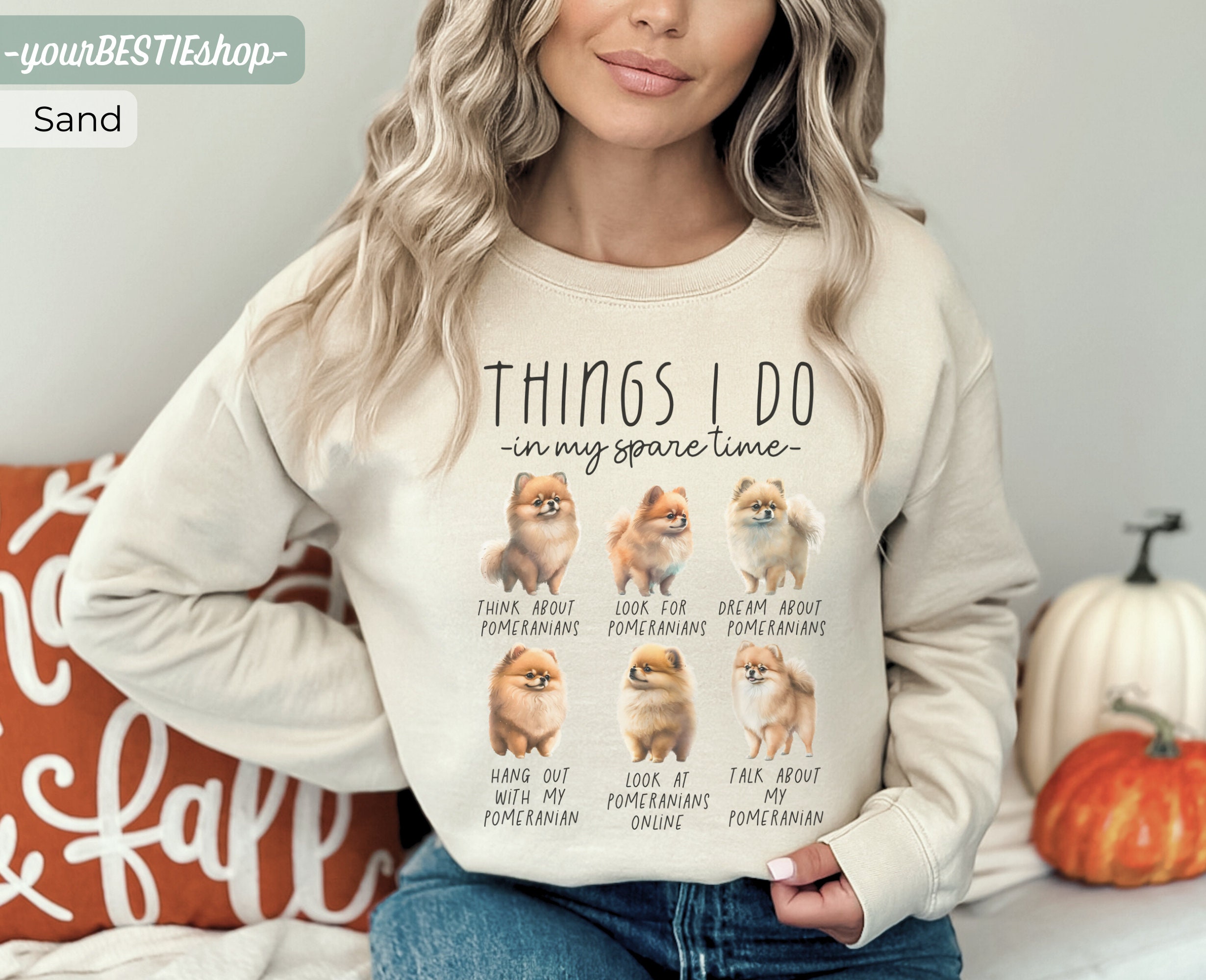 Super Cute Pomeranian Sweatshirt, Pom Mom Gift, Things I Do in My Spare ...