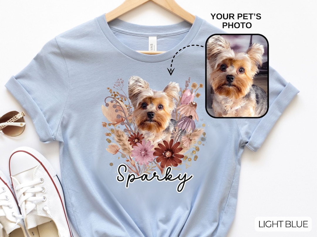 Custom Floral Yorkshire Terrier Shirt Personalized Pet Photo Gift ...