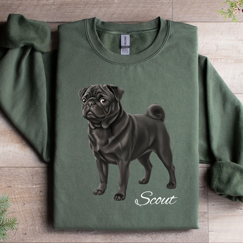 Black Pug Mom Sweatshirt - Etsy