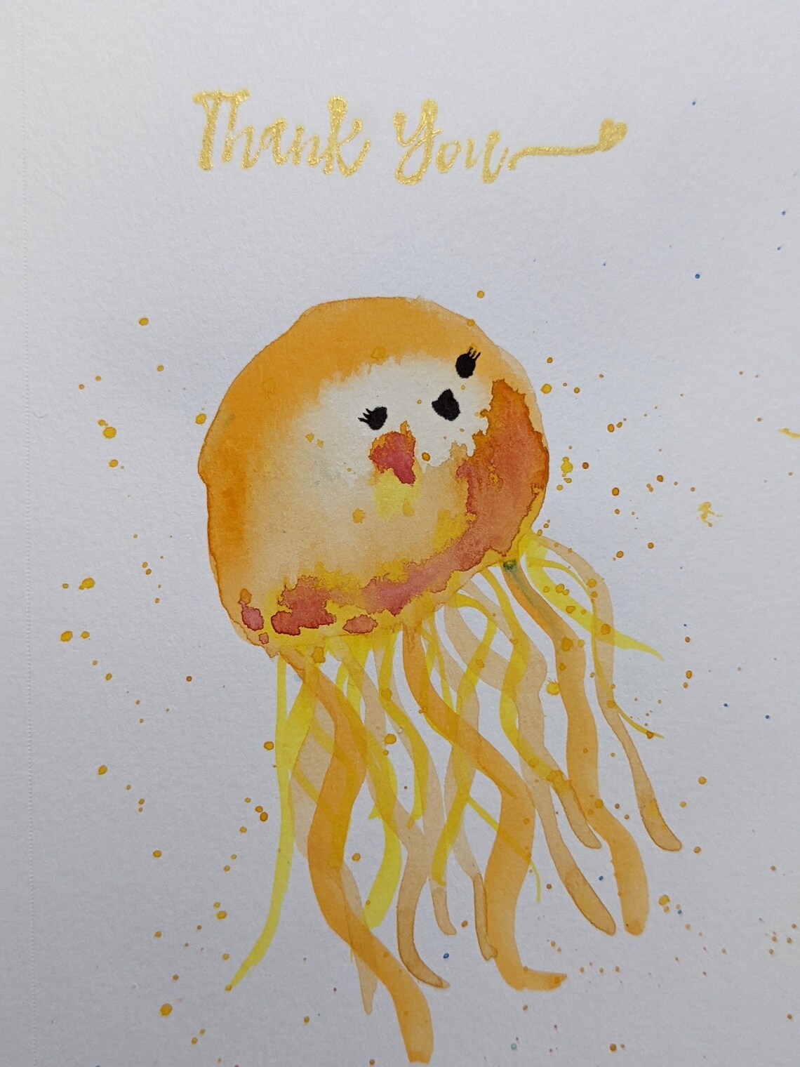 Happy Jellyfish Note Cards Set of Four Blank Inside - Etsy