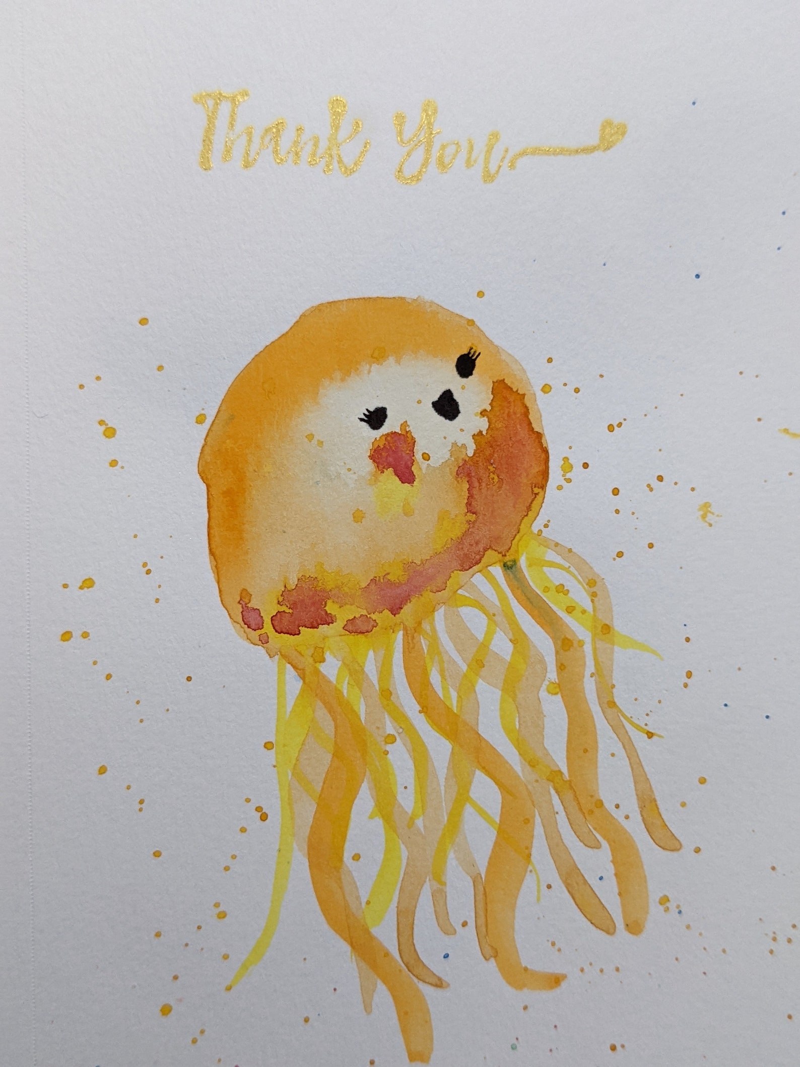 Happy Jellyfish Note Cards Set of Four, Blank Inside - Etsy