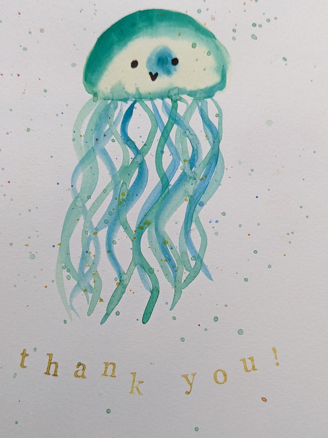 Happy Jellyfish Note Cards Set of Four, Blank Inside - Etsy
