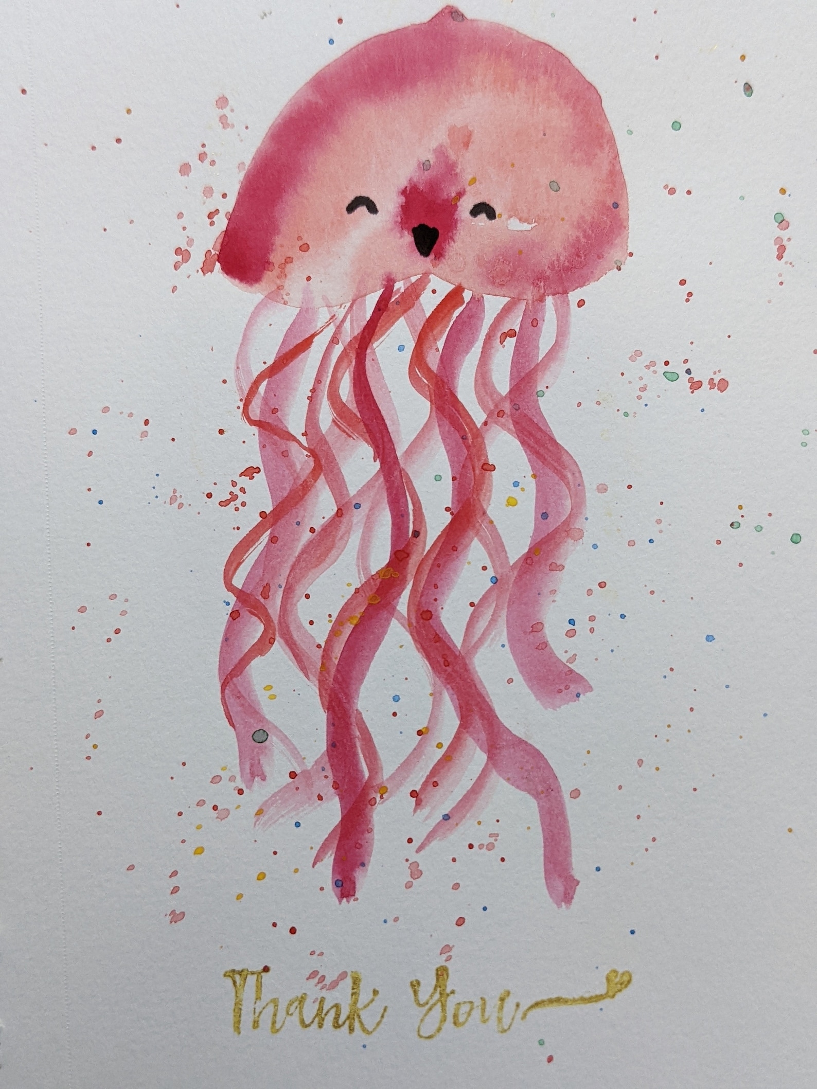Happy Jellyfish Note Cards Set of Four, Blank Inside - Etsy