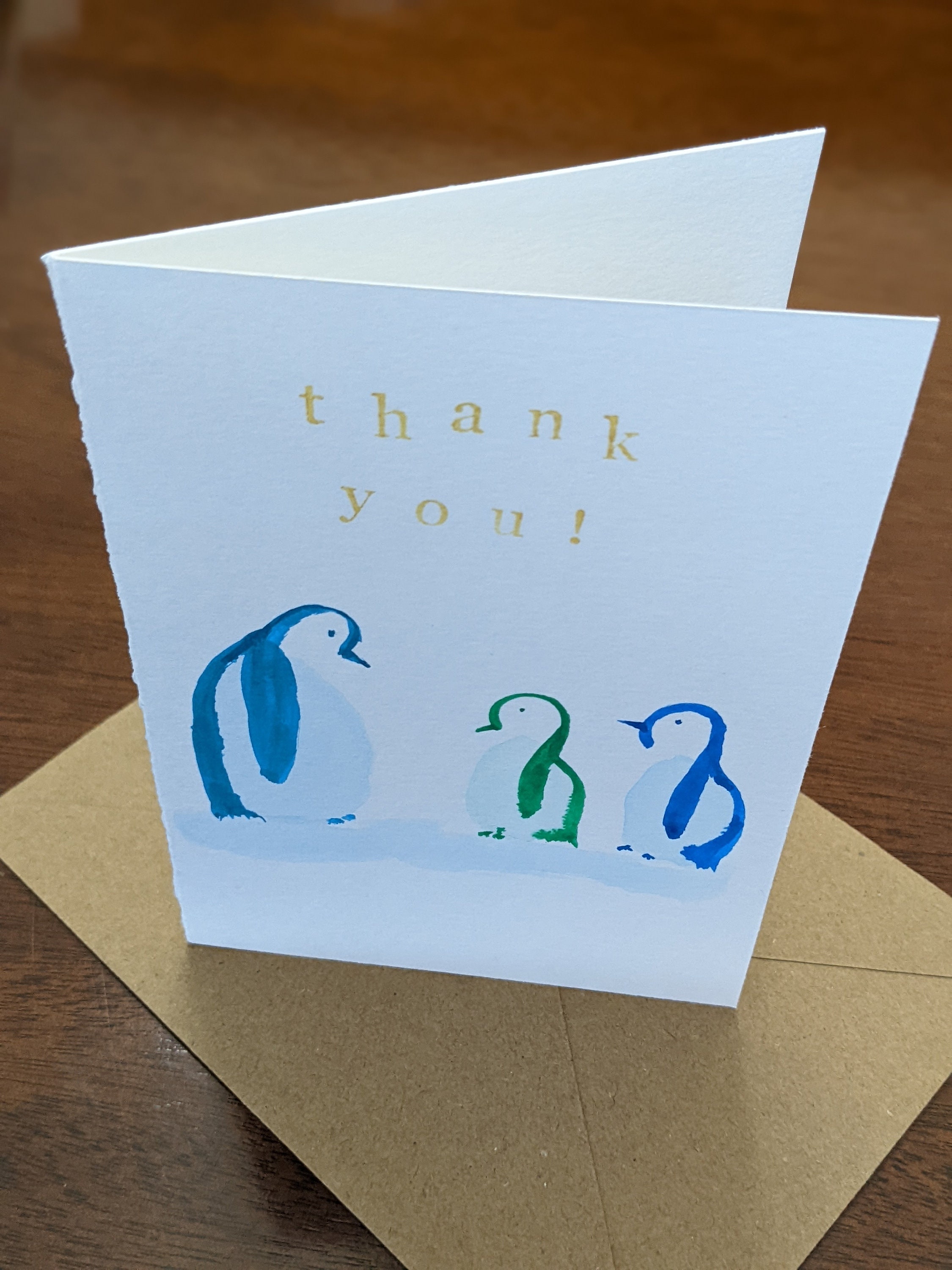 Penguin Note Cards Set of Four, Blank Inside - Etsy