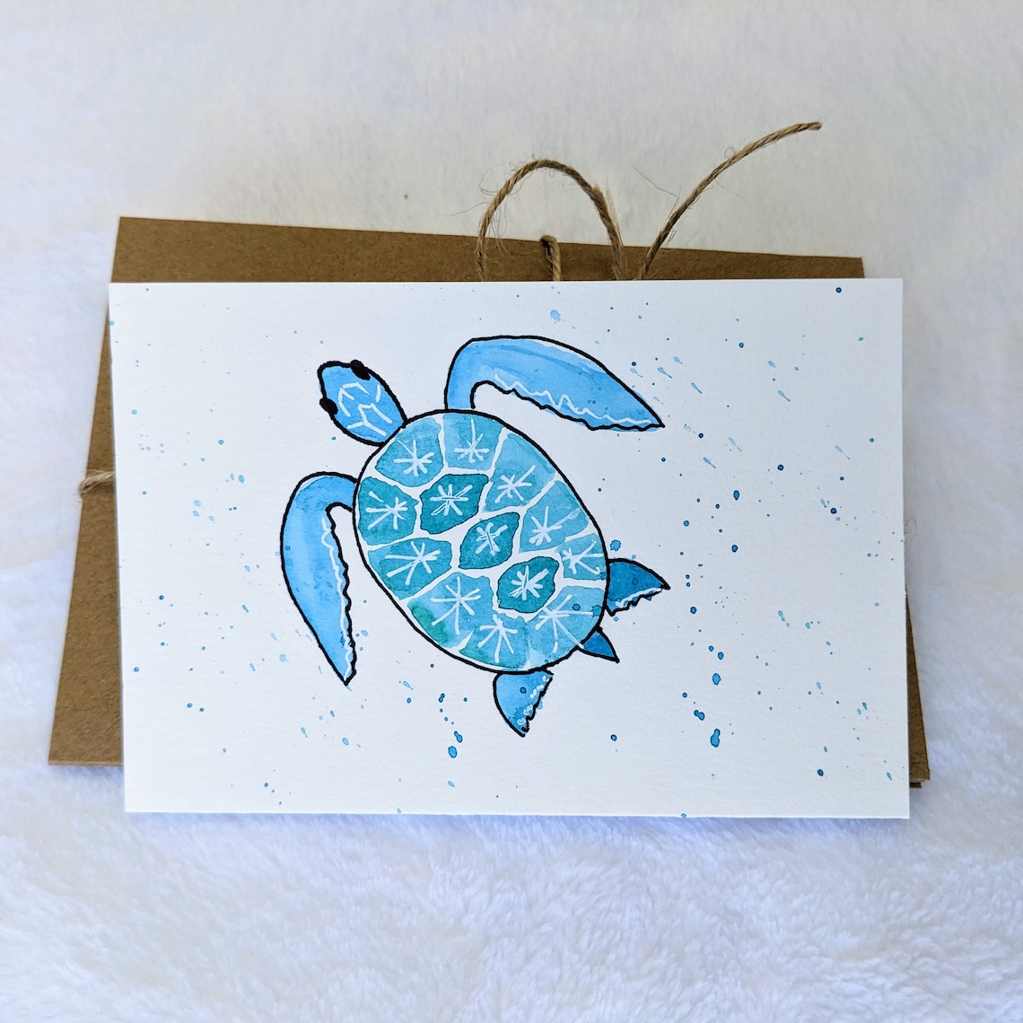 Sea Turtle Thank You Cards Set of Four, Blank Inside - Etsy
