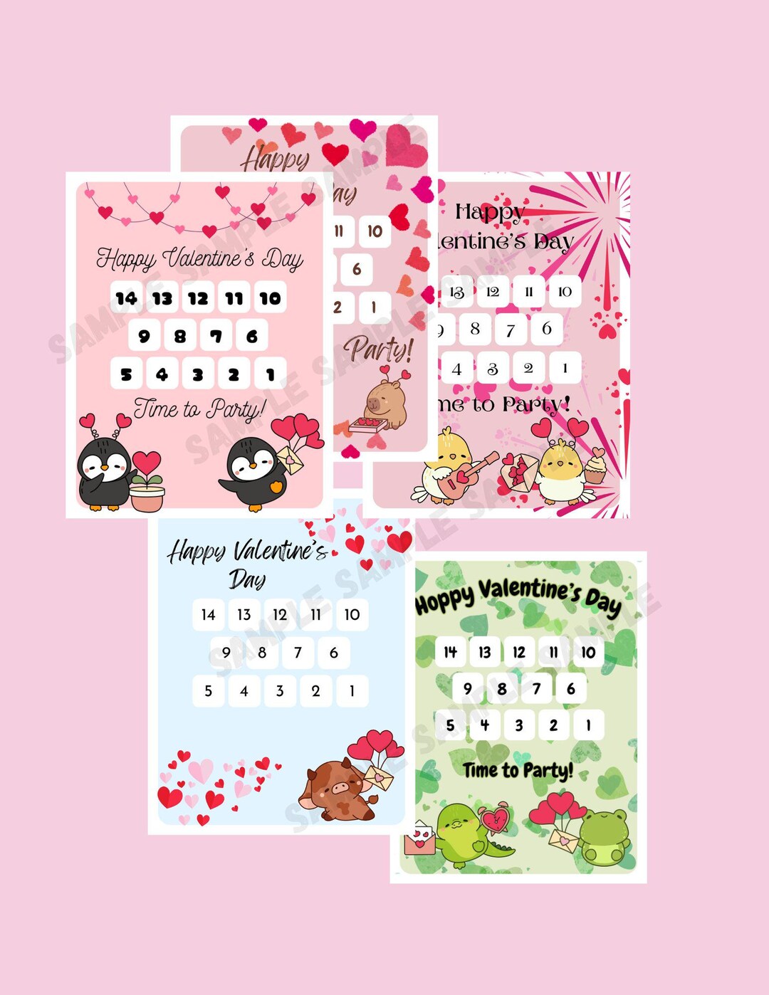 Valentine Countdown Printable ***DIGITAL DOWNLOAD*** 14 Day Countdown ...