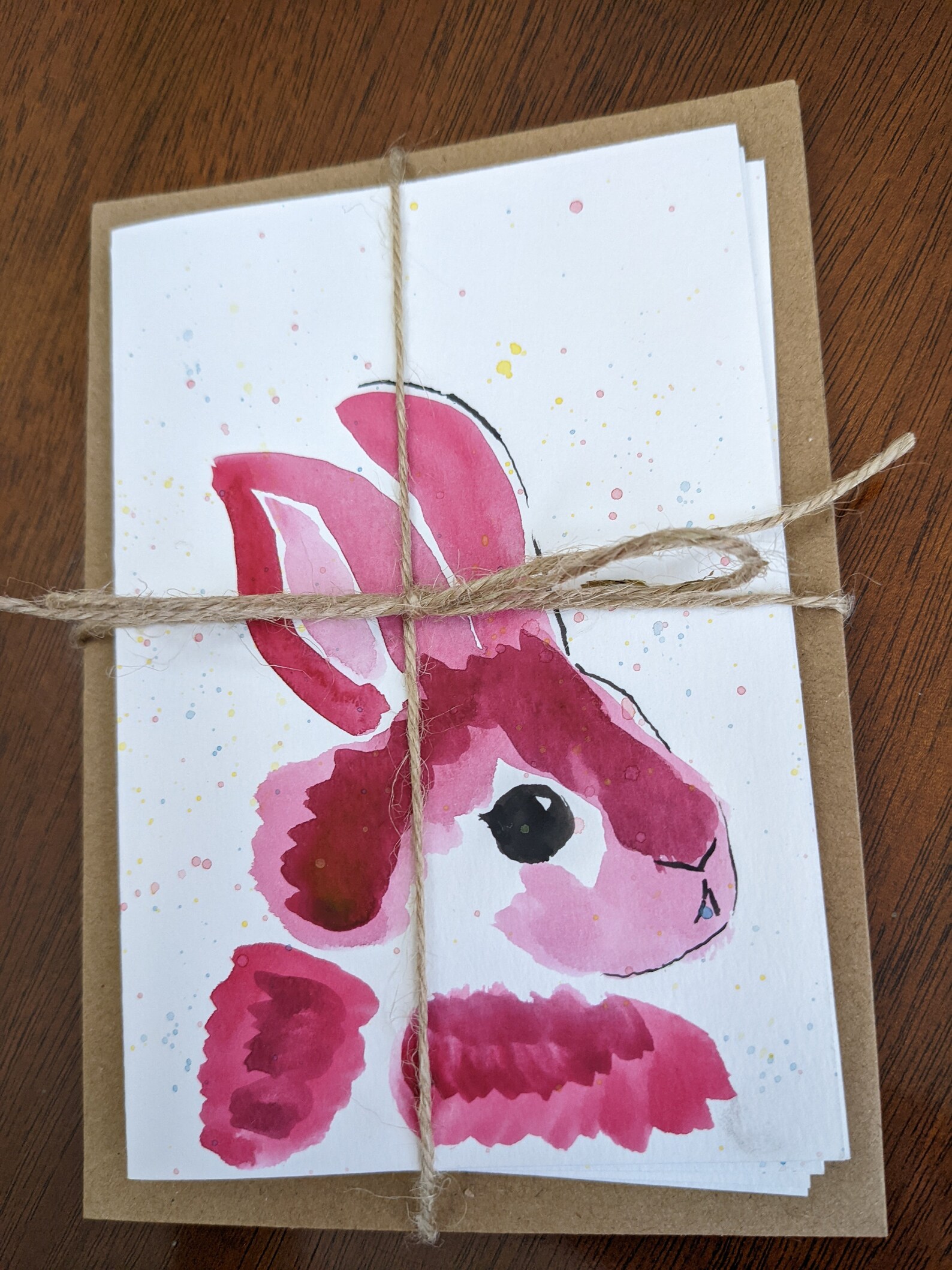 Sprinkle Bunny Thank You Cards Set of Four, Blank Inside Easter Bunny ...