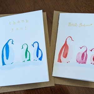 Penguin Note Cards Set of Four, Blank Inside - Etsy