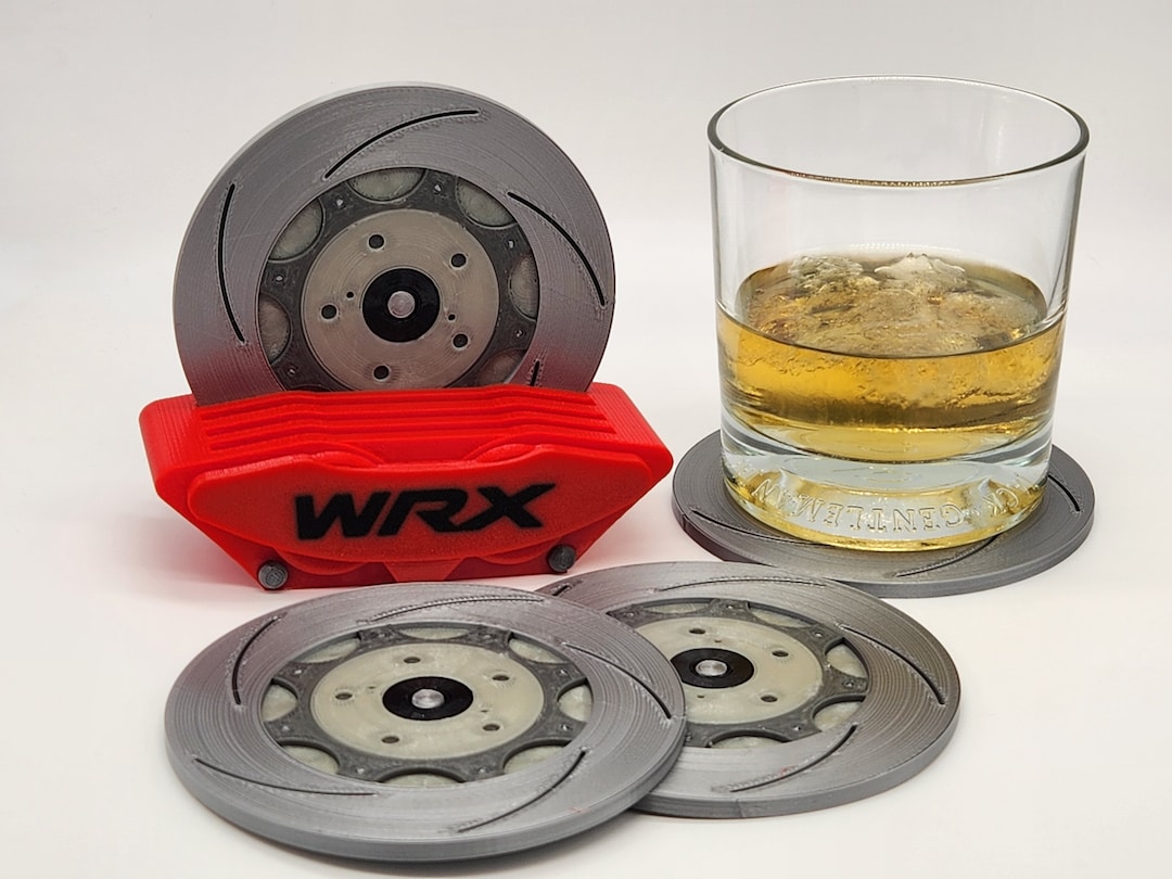 Subaru WRX Brake Caliper Coaster Set - 4 Disc Coasters and a Caliper ...