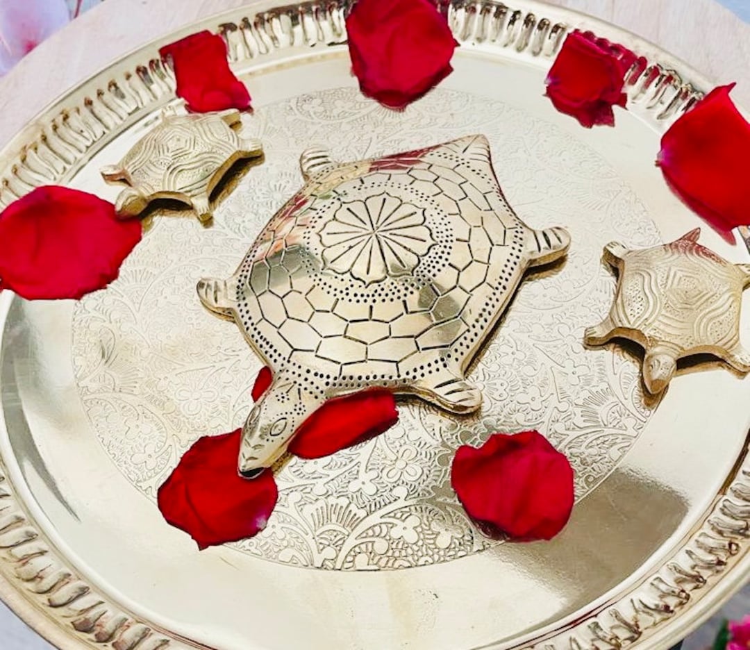Brass Turtle for Vastu Statue With Handwork Fengshui | Kachuaa Statue ...