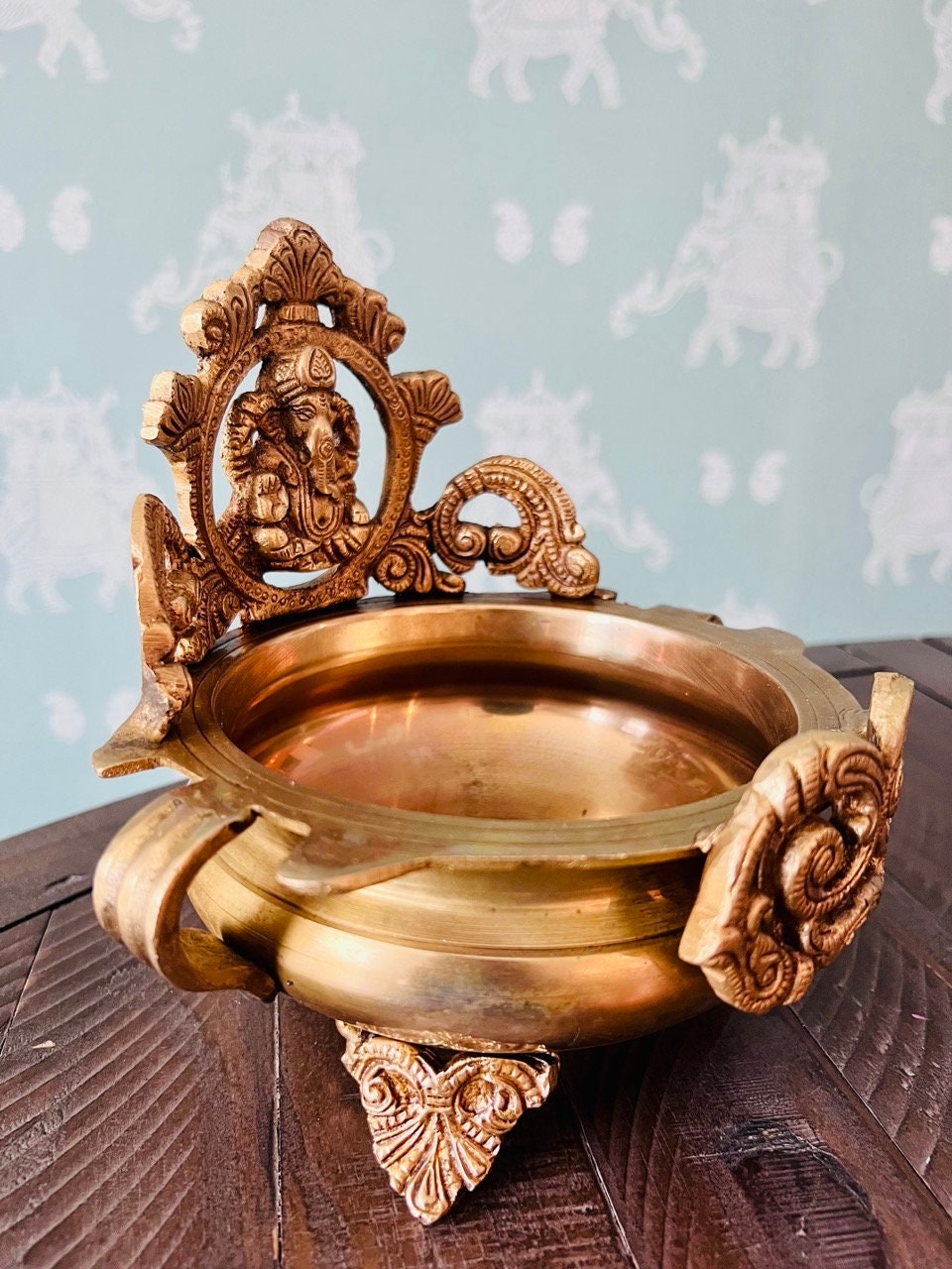 Brass Ganesha Urli | Entryway Urli Decor | Trendy Indian Brass Home ...