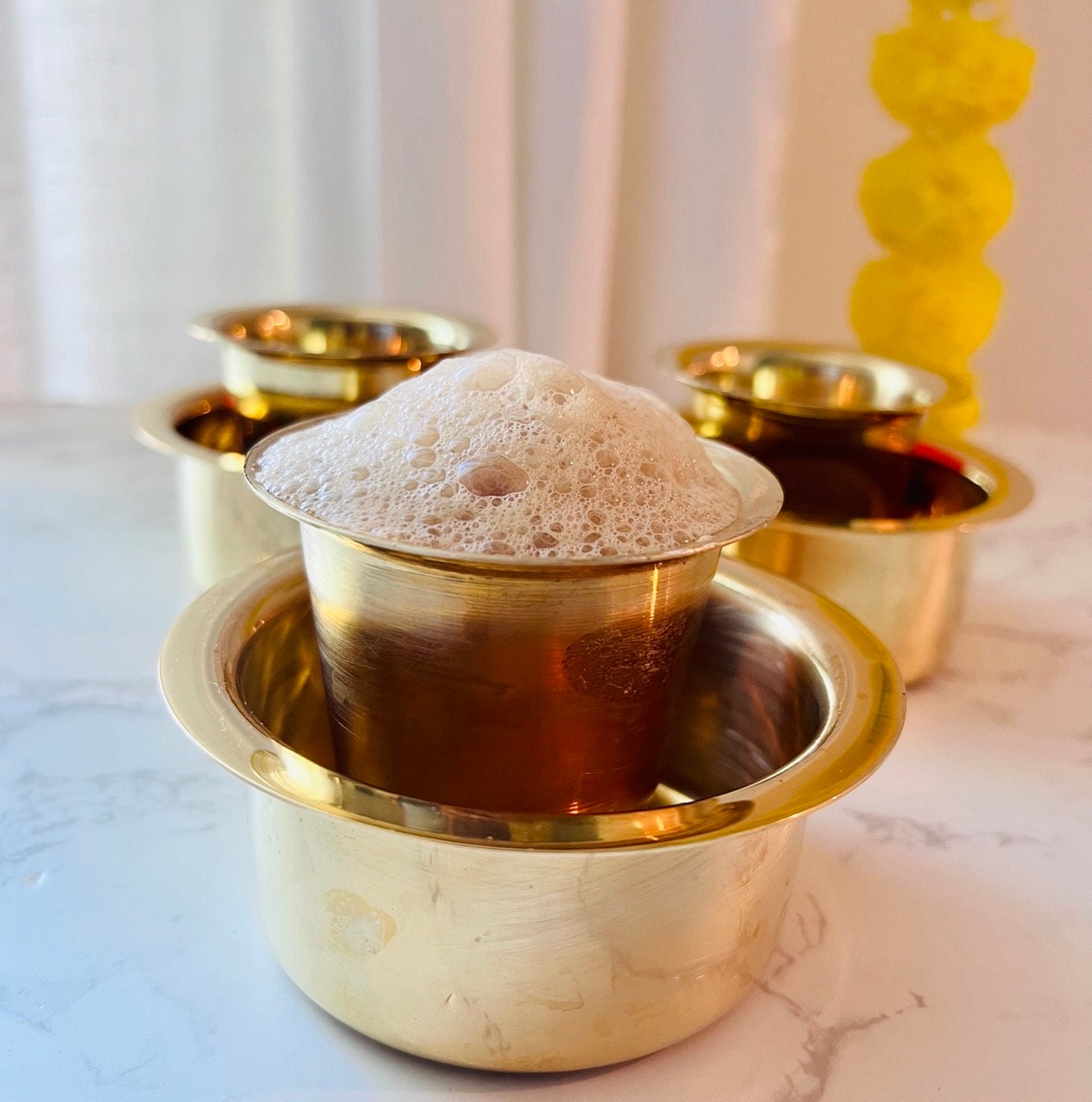 Traditional Indian Brass Filter Coffee Cup Davara Set - Etsy
