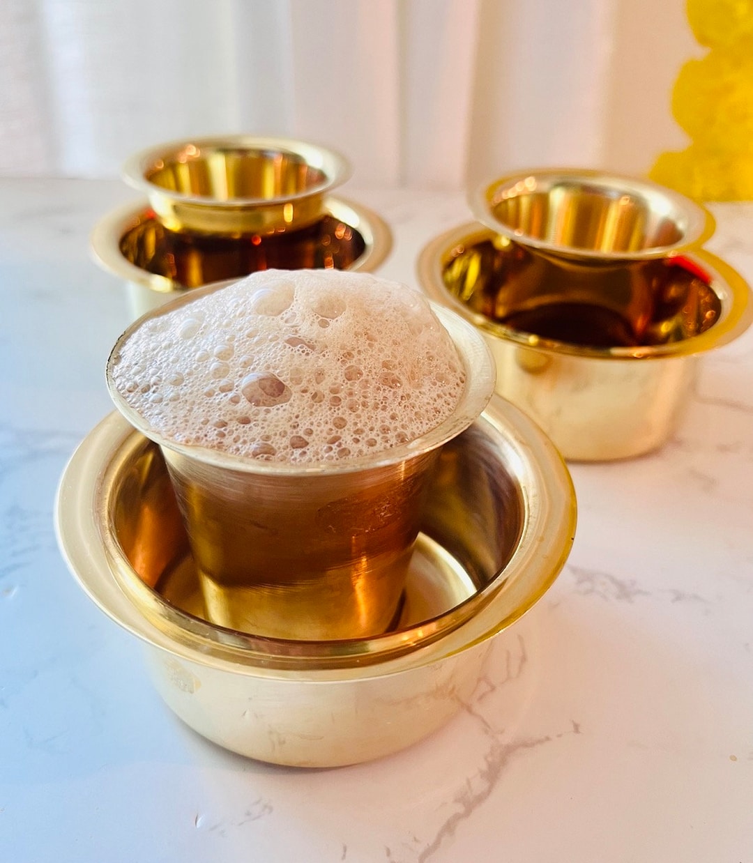 Traditional Indian Brass Filter Coffee Cup Davara Set - Etsy
