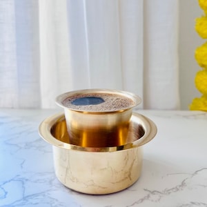 Traditional Indian Brass Filter Coffee Cup Davara Set - Etsy