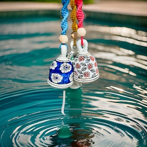 Hanging Ceramic Macrame Bells | Hand-made Macrame With Ceramic Bells ...