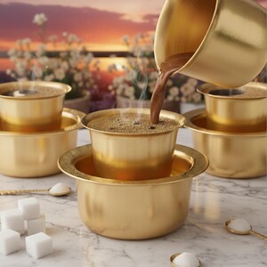Traditional Indian Brass Filter Coffee Cup Davara Set - Etsy