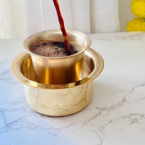 Traditional Indian Brass Filter Coffee Cup Davara Set - Etsy
