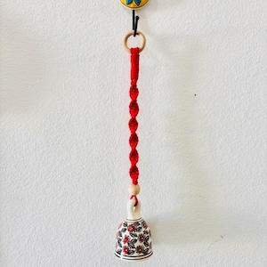 Hanging Ceramic Macrame Bells | Hand-made Macrame With Ceramic Bells ...