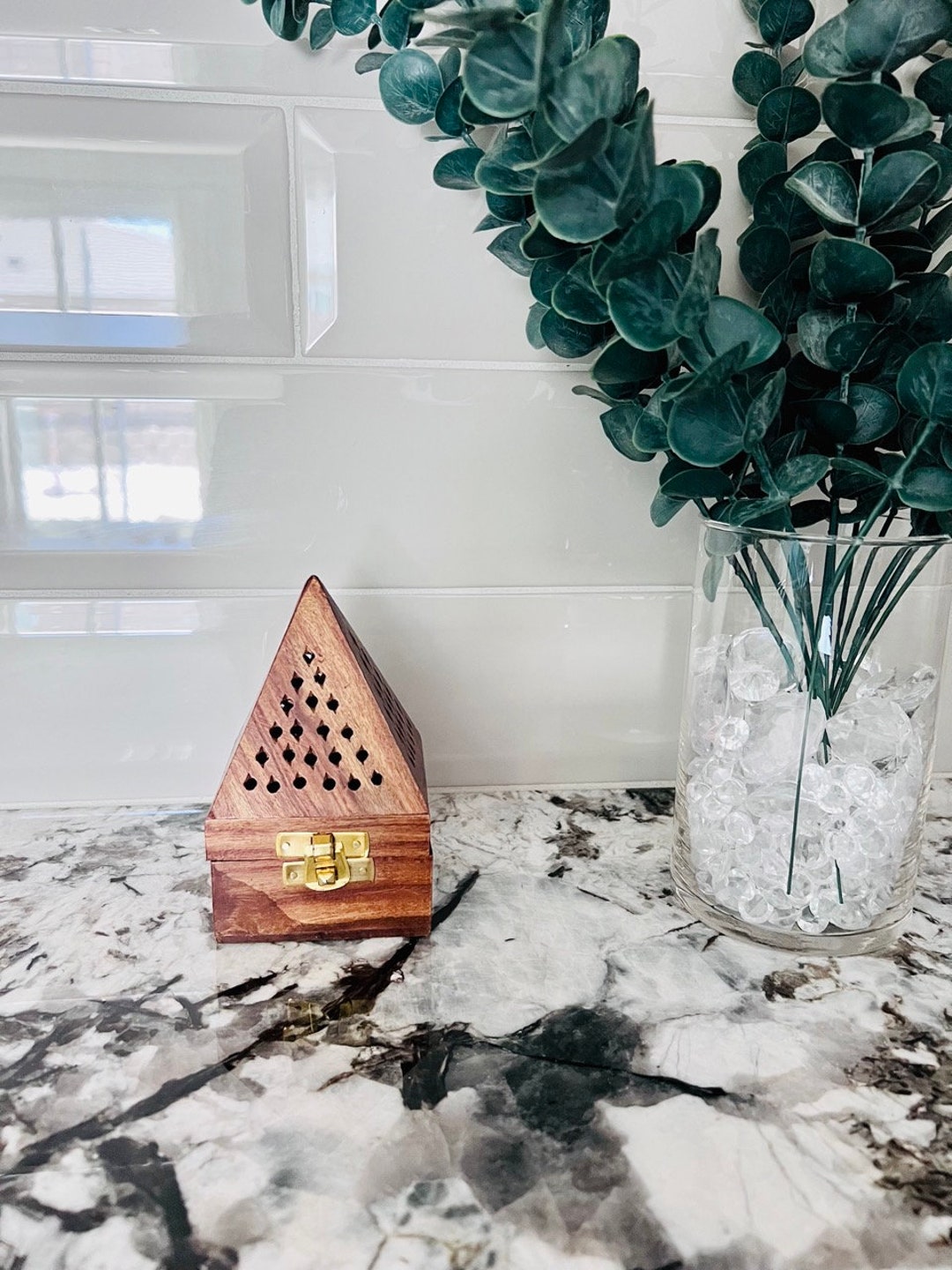 Handmade Wooden Home Fragrance Stand(brown, Triangular)-pyramid Shape ...