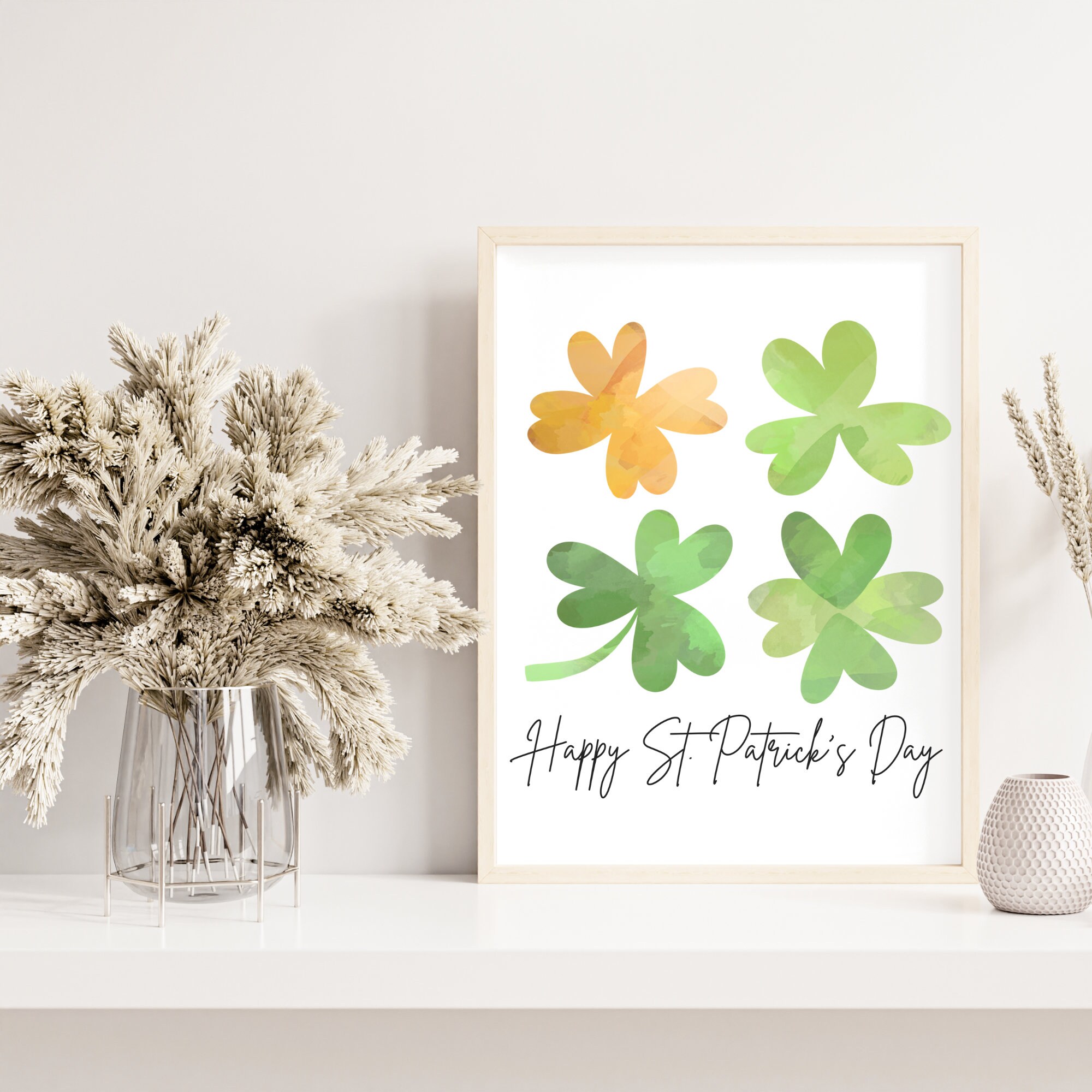 St. Patricks Day Printable Clover Shamrock Patricks Day - Etsy