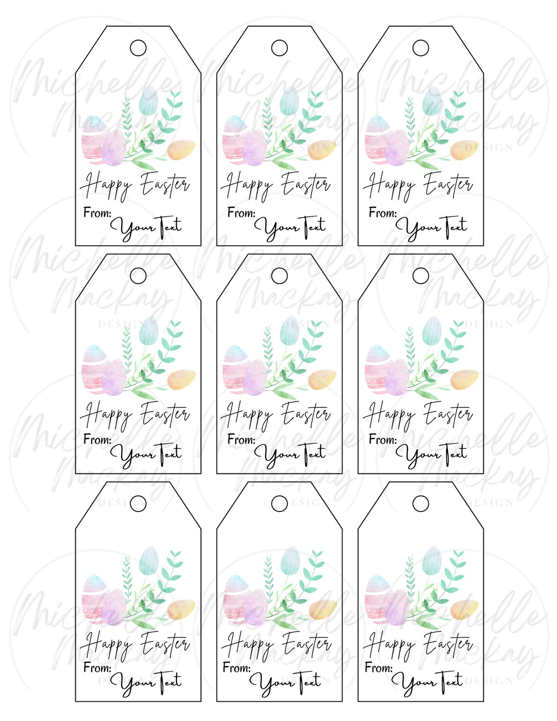 Editable Easter Gift Tags. Custom Gift Tags for Easter. Printable ...