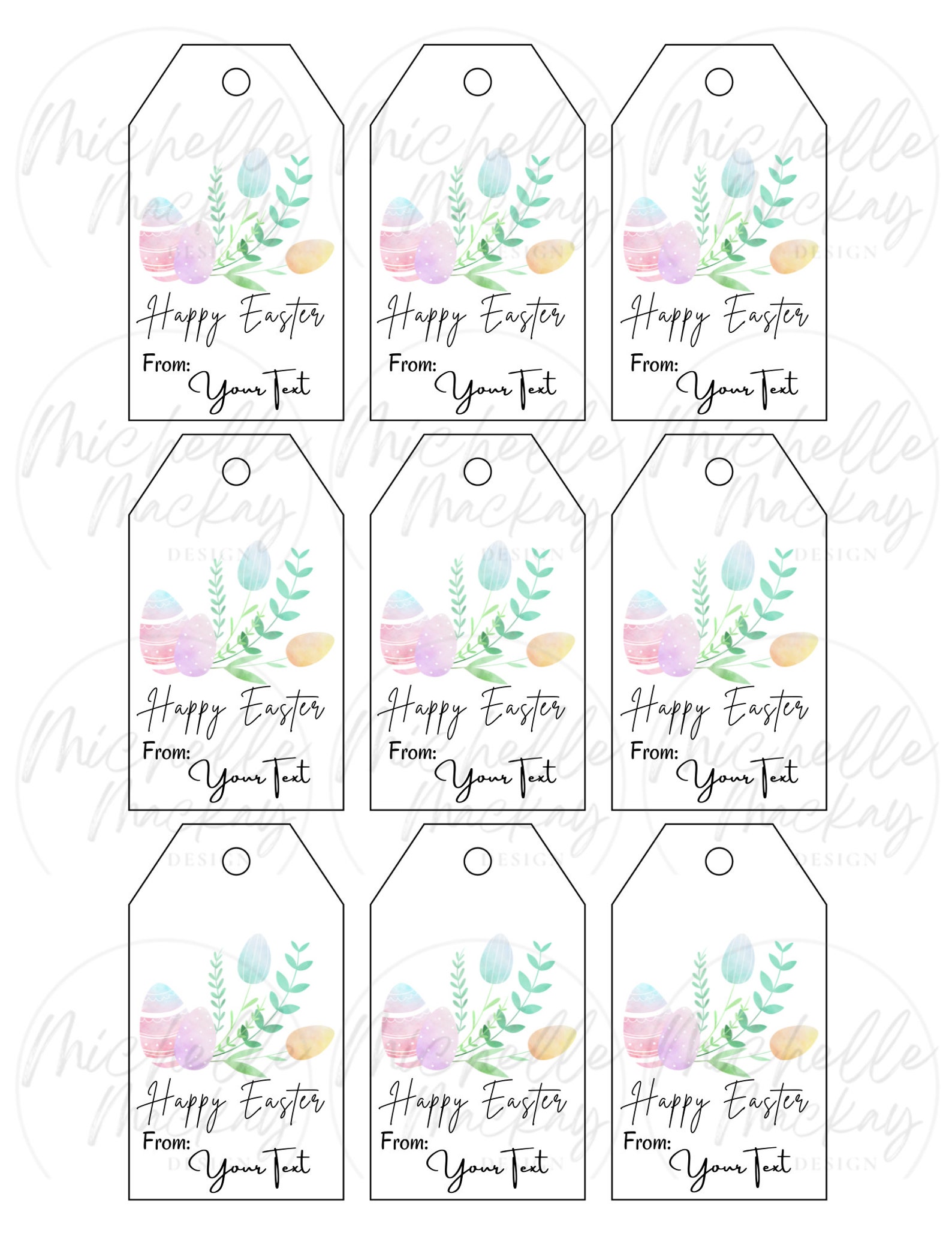 Editable Easter Gift Tags. Custom Gift Tags for Easter. Printable ...
