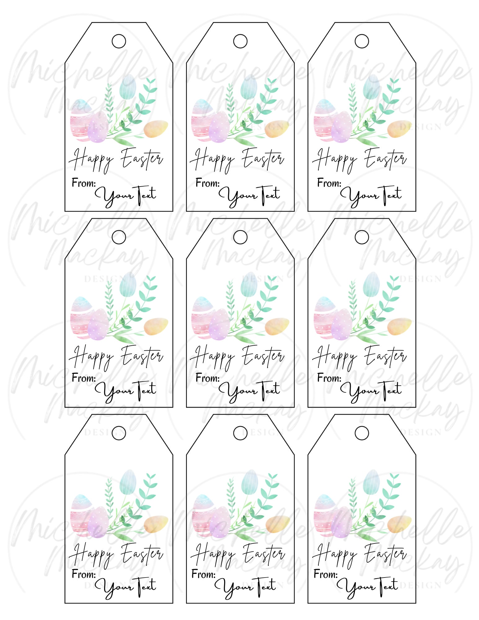 Editable Easter Gift Tags. Custom Gift Tags for Easter. Printable ...